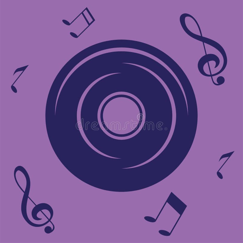 Vinyl Disc Musical Note Background Stock Illustration - Illustration of ...