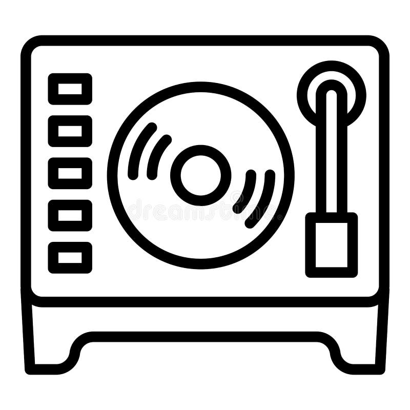 Music Vinyl Disc Icon, Outline Style Stock Vector - Illustration of ...