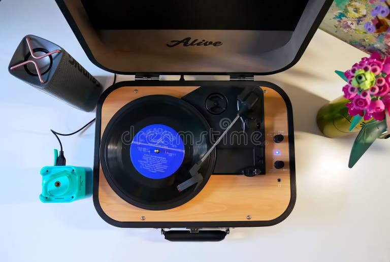 A Vinyl Record Player in a Portable Suitcase. Vinyl Disc Player ...
