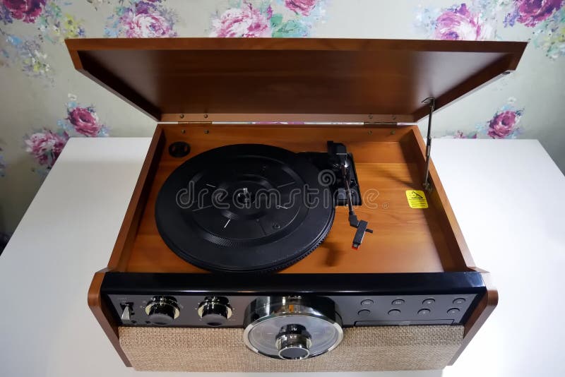 Playing Vinyl Records. a Retro-style Record Player Stock Photo - Image ...