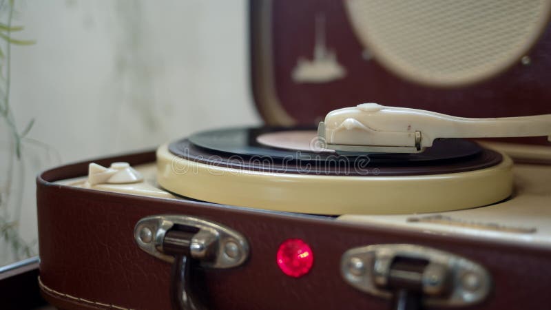 A Vinyl Disc Turning on a Vinyl Player, Pan Shot Stock Video - Video of ...