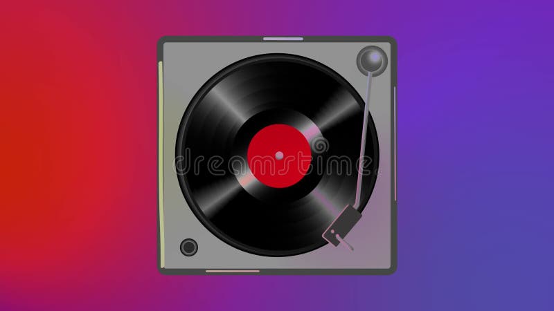 Vinyl Disc Player with Disc and Tonearm Stock Footage - Video of colors ...