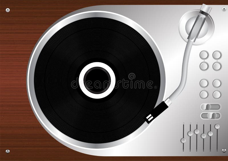 Vinyl Disc Record Player Vintage Style Vector Stock Vector ...
