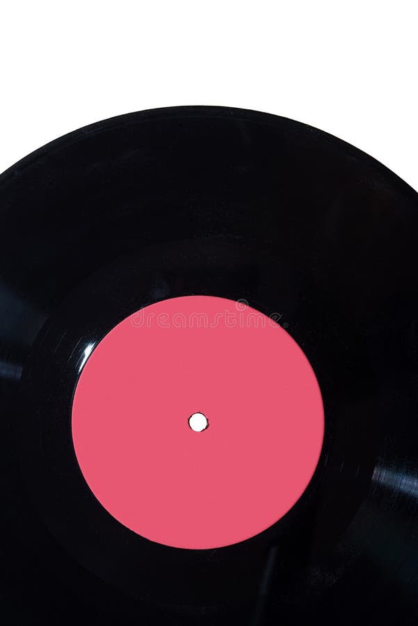 Vinyl disc with red label stock photo. Image of object - 89581548