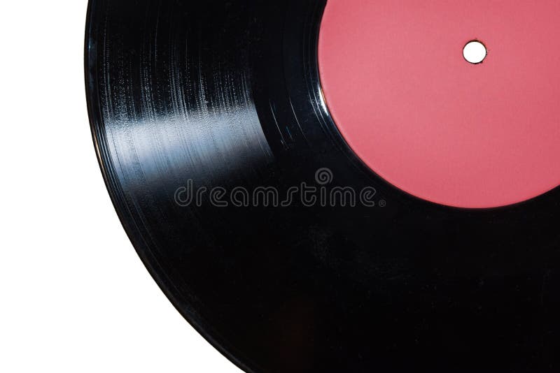 Vinyl disc with red label stock image. Image of isolated - 91924917