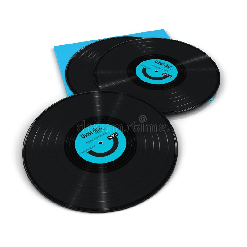 Vinyl Disc on White Background Stock Illustration - Illustration of ...