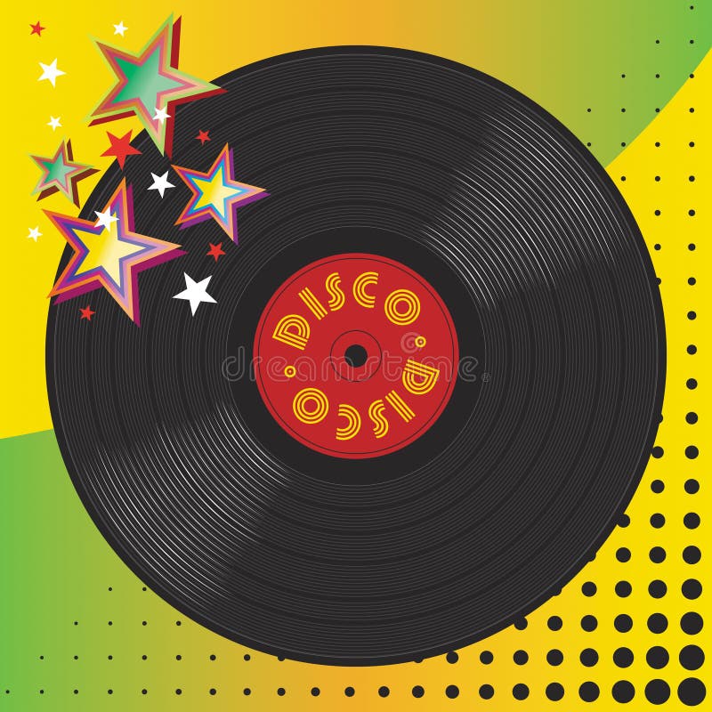 Vinyl disco music plate stock vector. Illustration of fashioned - 11837612