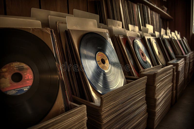 Vinyl Discs in the Store. AI Generated Stock Illustration ...