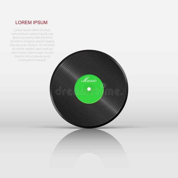 Vinyl Disk with Flying Sound Note. Music Disk Vector Illustration Stock ...