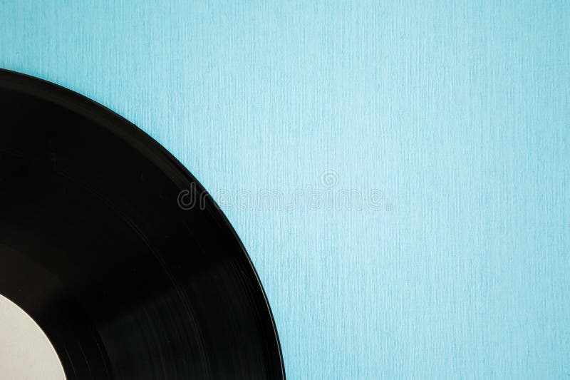 Vinyl Disk on Lignt Blue Background. Vinyl Record, Close Up Stock Photo ...