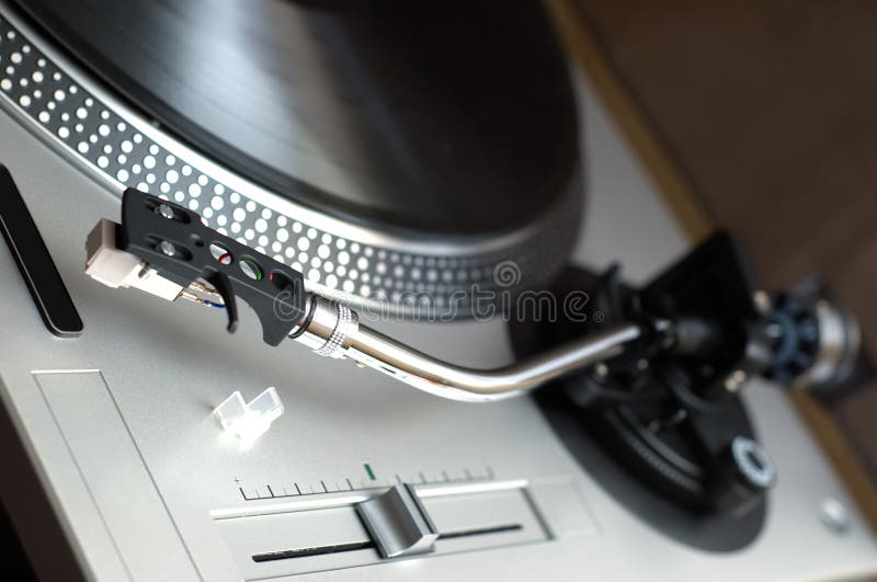 Turntable Playing Vinyl Music Record Stock Image - Image of music ...