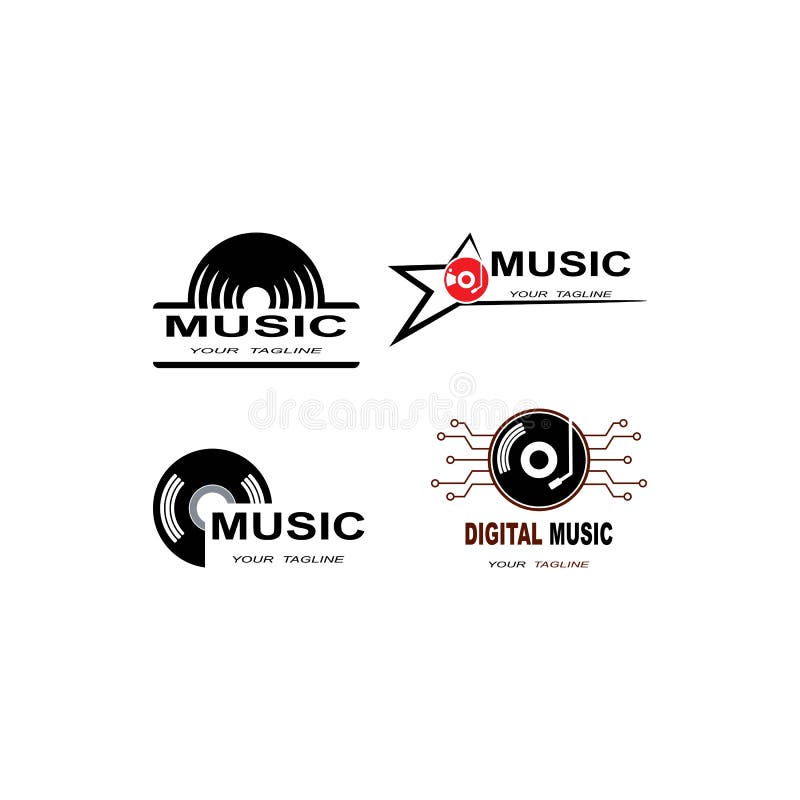 Vinyl Disk Record Music Logo Vector Icon Stock Vector - Illustration of ...