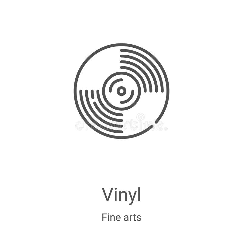 Vinyl Icon Vector from Fine Arts Collection. Thin Line Vinyl Outline ...