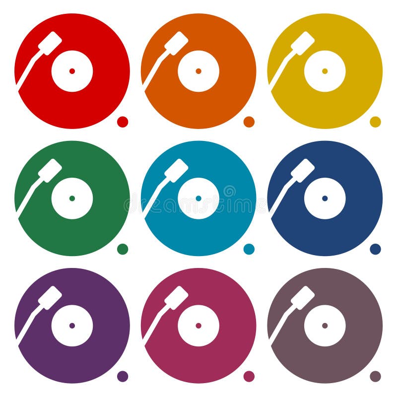 Vinyl icons set stock vector. Illustration of scratch - 110914954