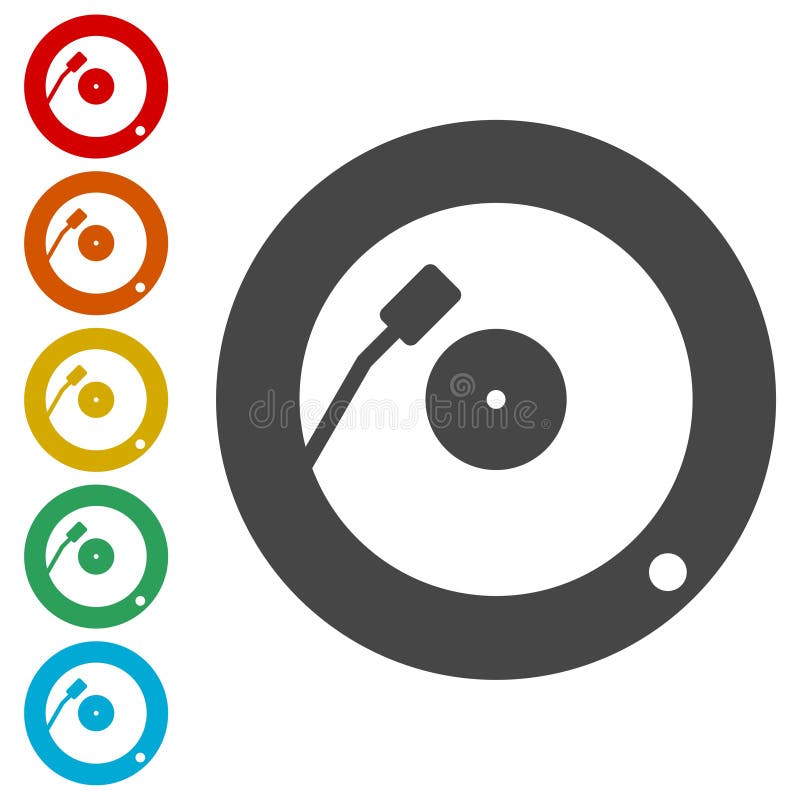 Vinyl icons set stock vector. Illustration of gramophone - 134762108