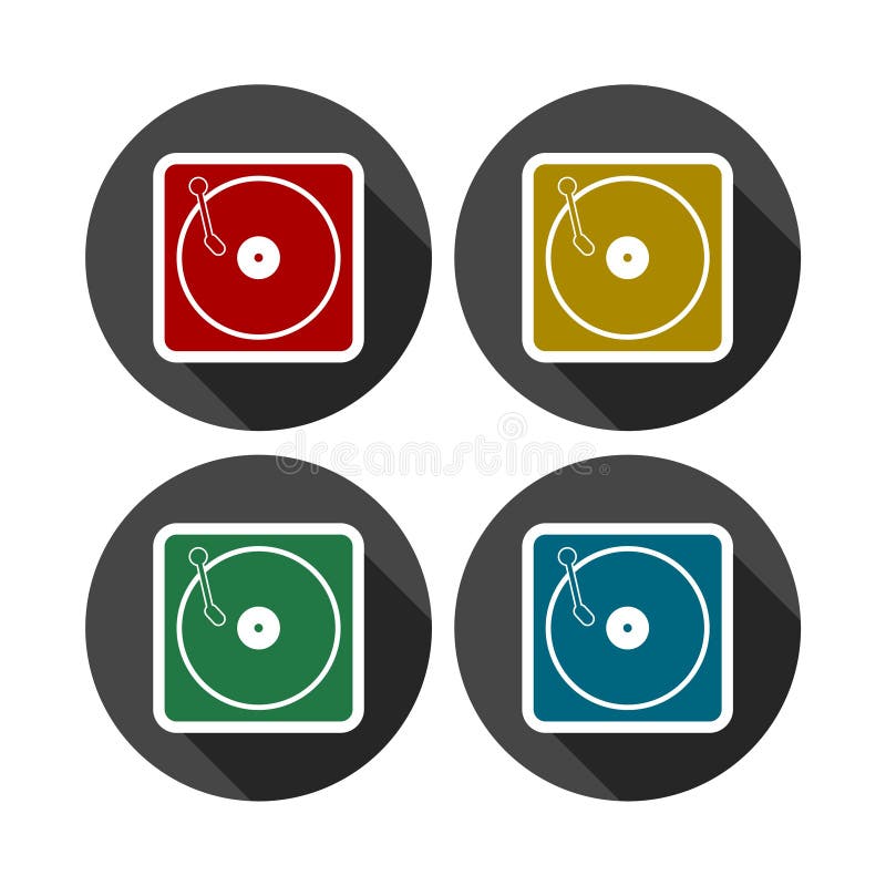 Vinyl Icons set Vector stock vector. Illustration of flat - 125270132
