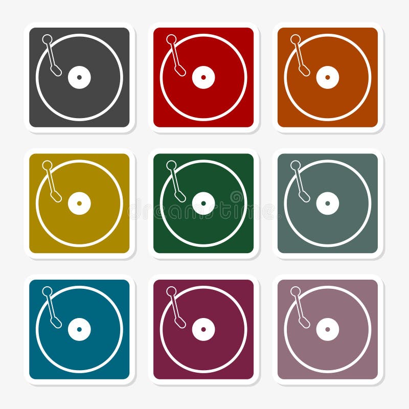 Vinyl Icons set Vector stock vector. Illustration of element - 125270287
