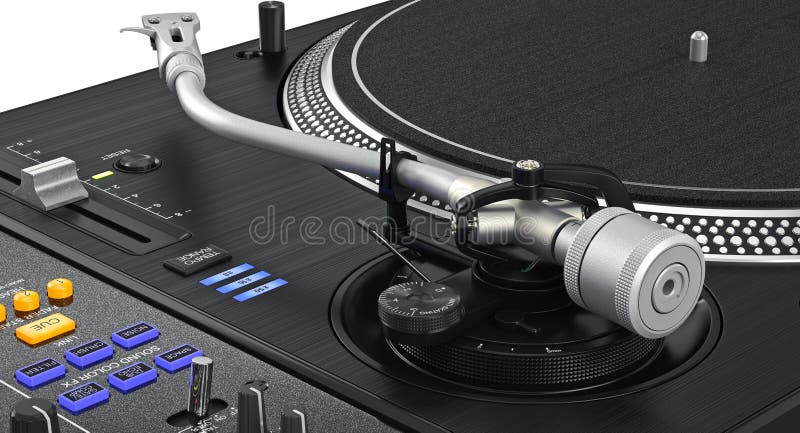 Vinyl dj turntable render stock illustration. Illustration of acid ...