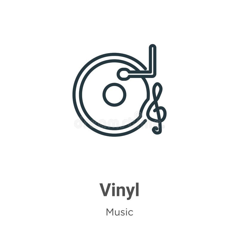 Vinyl Outline Vector Icon. Thin Line Black Vinyl Icon, Flat Vector ...