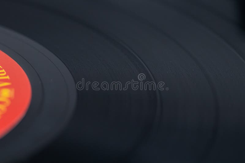 Vinyl Plate. Vintage Record Player for Black Vinyl, Black Platter Stock ...