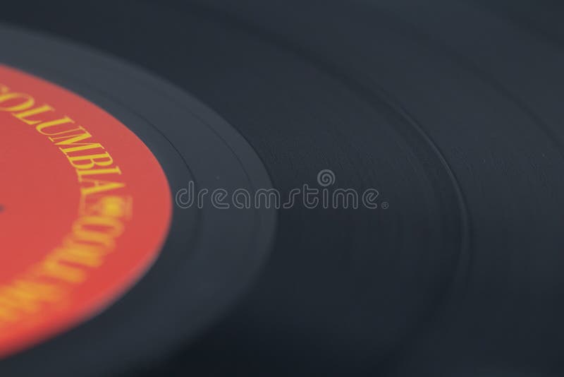 Vinyl Plate. Vintage Record Player for Black Vinyl, Black Platter Stock ...