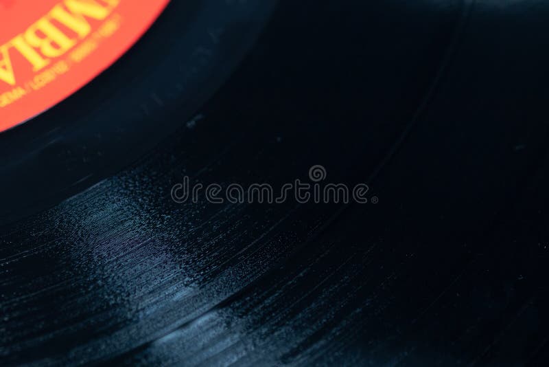 Vinyl Plate. Vintage Record Player for Black Vinyl, Black Platter Stock ...