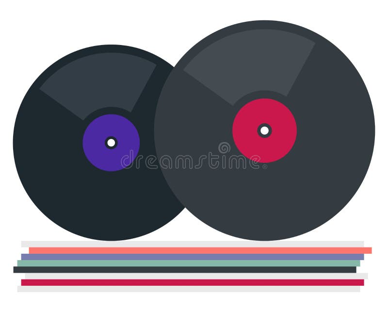 Vinyl Plates of Different Sizes Vector Flat Isolated Stock Vector ...
