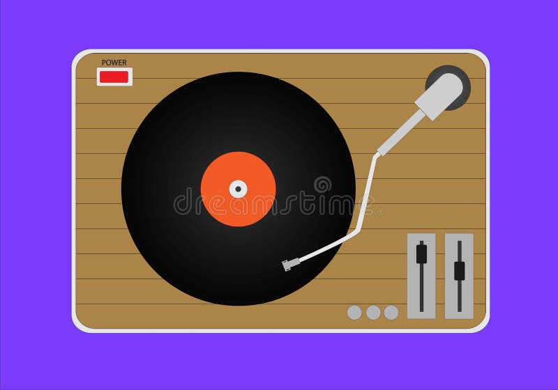Vinyl Player Flat Illustration Stock Photo - Illustration of drawing ...