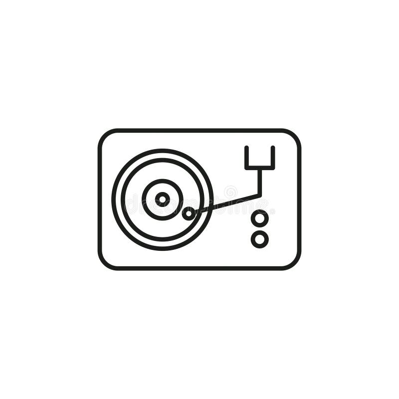 Vinyl Player Icon Flat Line Symbol Set Stock Vector - Illustration of ...