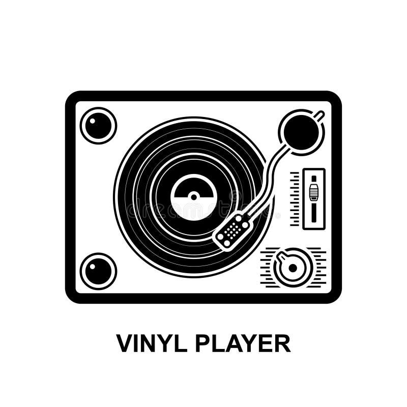 Vinyl Player Icon. Record Player with Vinyl Record Isolated on ...