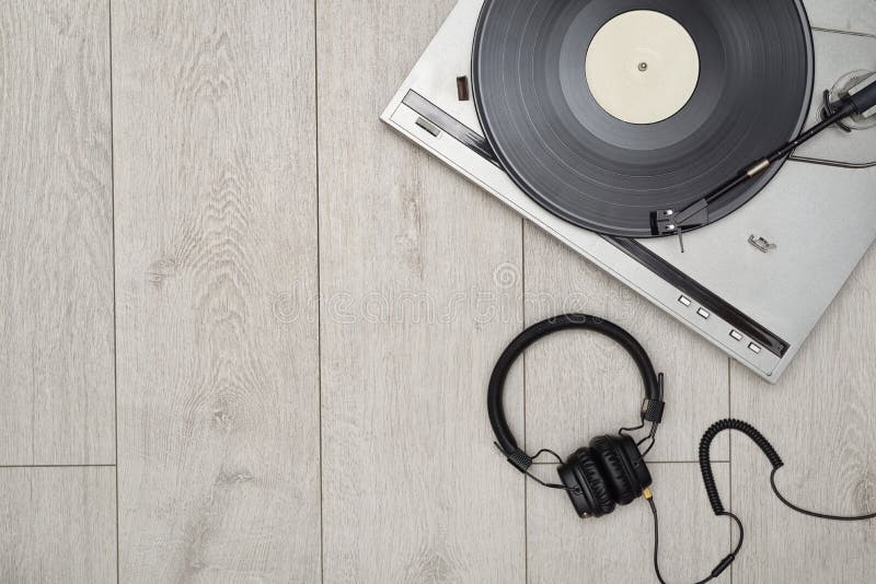 Vinyl Player and Long Play or LP Record with Copy Space Stock Image ...