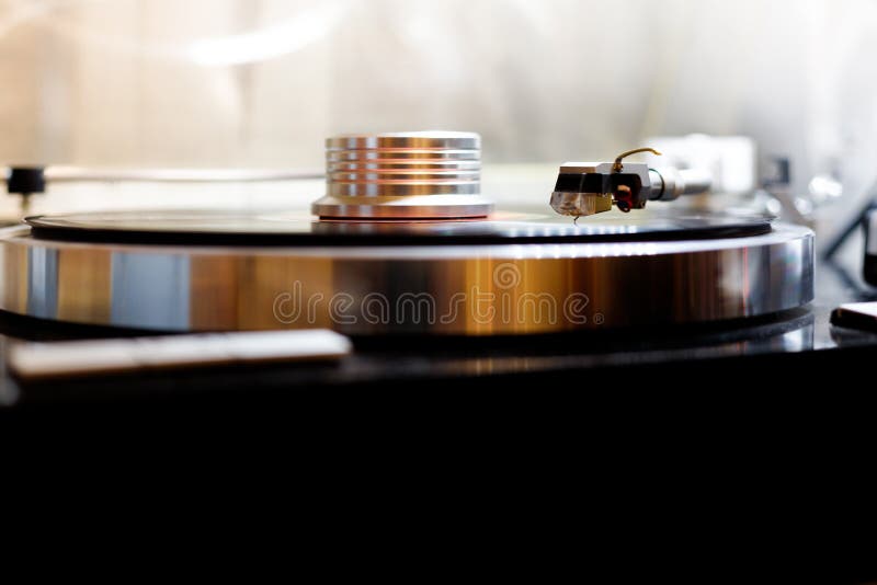 Vinyl Player Playing Record, Headshell Close Up Stock Image - Image of ...