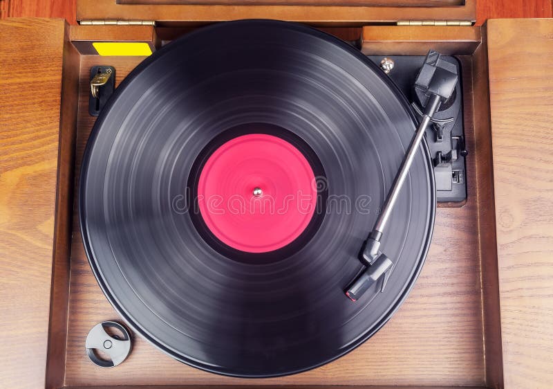 Vinyl player plays stock photo. Image of plate, disk - 72548974