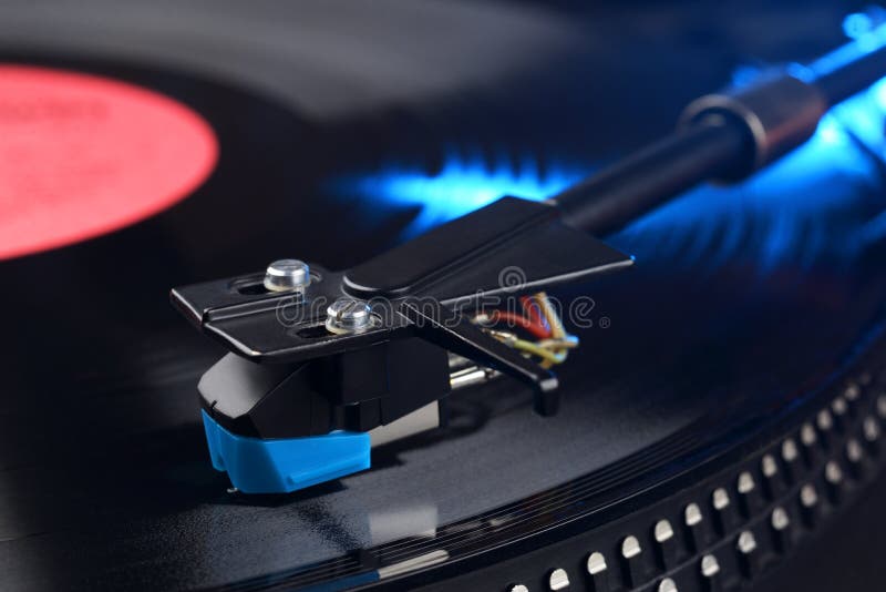 Vinyl Player Tonearm with Long Play Record Stock Image - Image of black ...