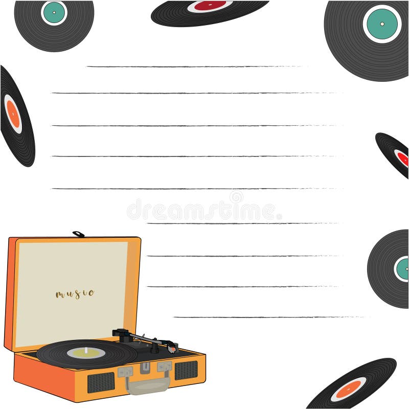 Vinyl Player. Vintage Turntable. Record Player Vinyl Record. Cute Page ...
