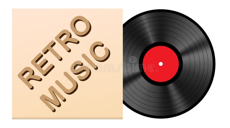 Vinyl Record with Red Label with Cover Mockup Stock Vector ...
