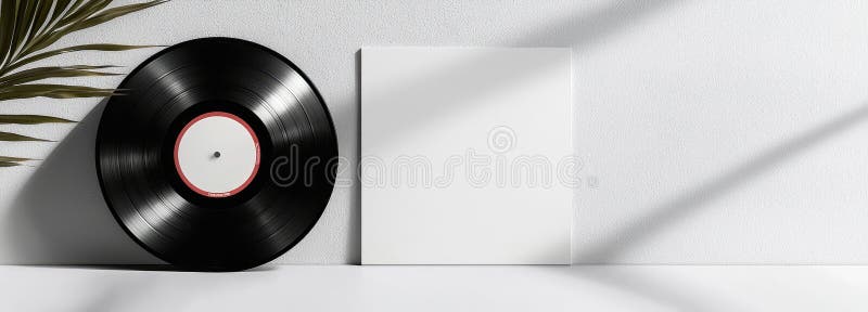 Vinyl Record with Blank Square Mockup for Copy Space Design Stock Image ...