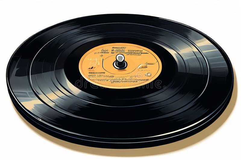Vinyl Record a Classic Record with a Spinning Disc a Label and a Stock ...