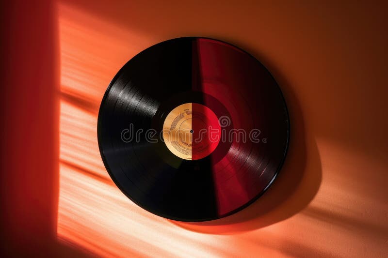 Vinyl Record with Contrasting Light and Shadow Stock Image - Image of ...