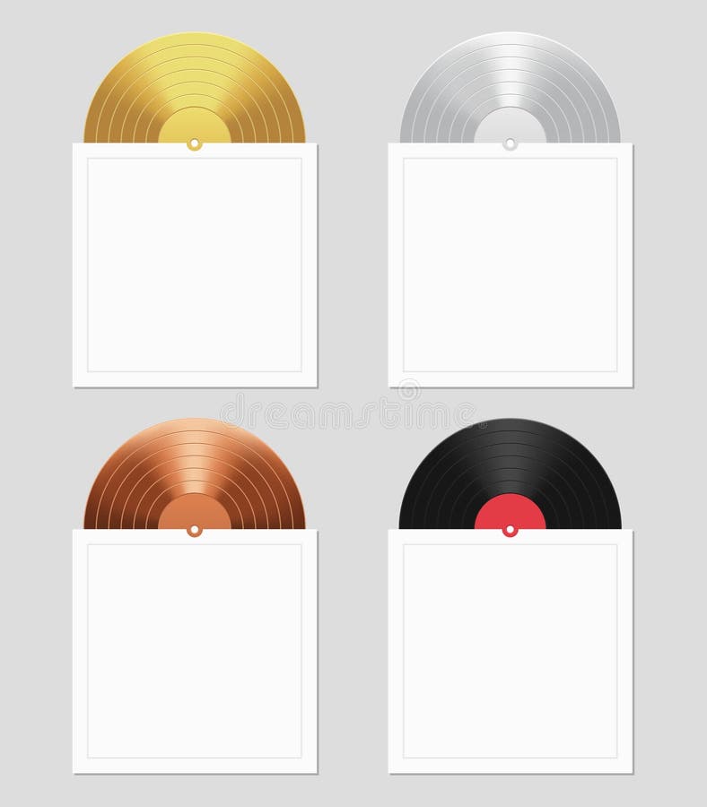 Vinyl Record with Cover Vector Illustration Isolated Stock Vector ...