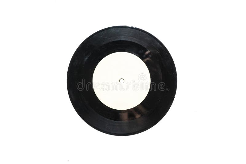 Vinyl Record Disc with Label Isolated on White Surface B Stock Image ...