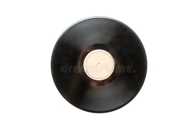 Vinyl Record Disc with Label Isolated on White Surface B Stock Photo ...