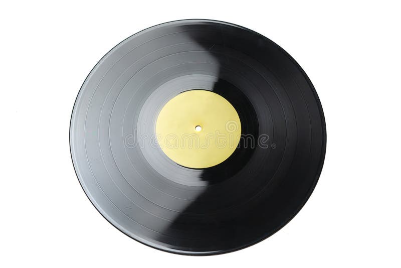 Vinyl Record Disc with Label Isolated on White Surface B Stock Image ...
