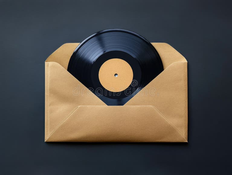 Vinyl Record Envelope stock photo. Image of design, package - 381887966