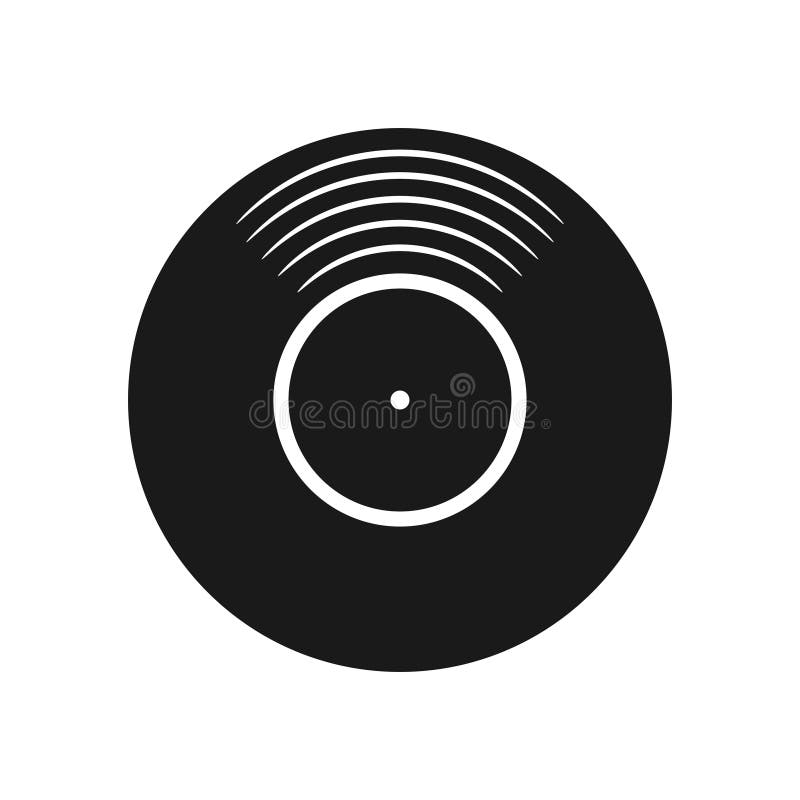 Vinyl Record Flat Icon Symbol Isolated on White Background Stock Vector ...