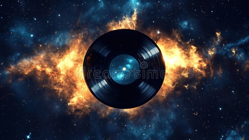 A Vinyl Record Floating in the Space Stock Photo - Image of plastic ...