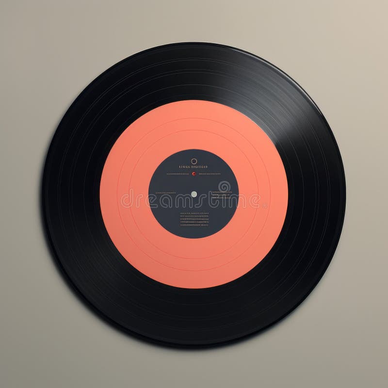 Black Vinyl Record Cover with Orange Colored Disc - Photobashing Style ...