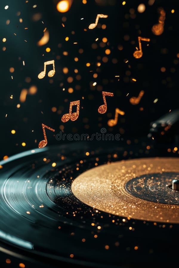 Glowing Musical Treble Clef on a Cosmic Dark Background. Stock Photo ...