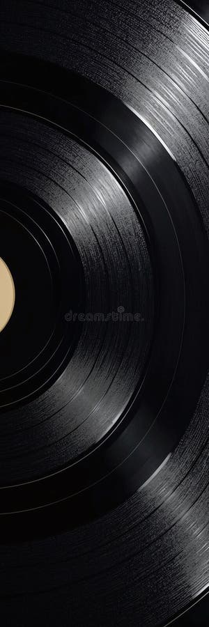 Vinyl Record Grooves in Black with Subtle Reflections and Smooth ...