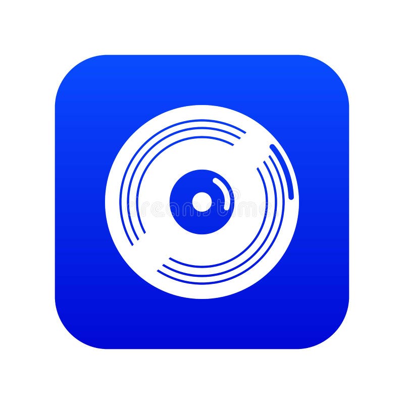 Vinyl Record Icon Blue Vector Stock Vector - Illustration of gramophone ...